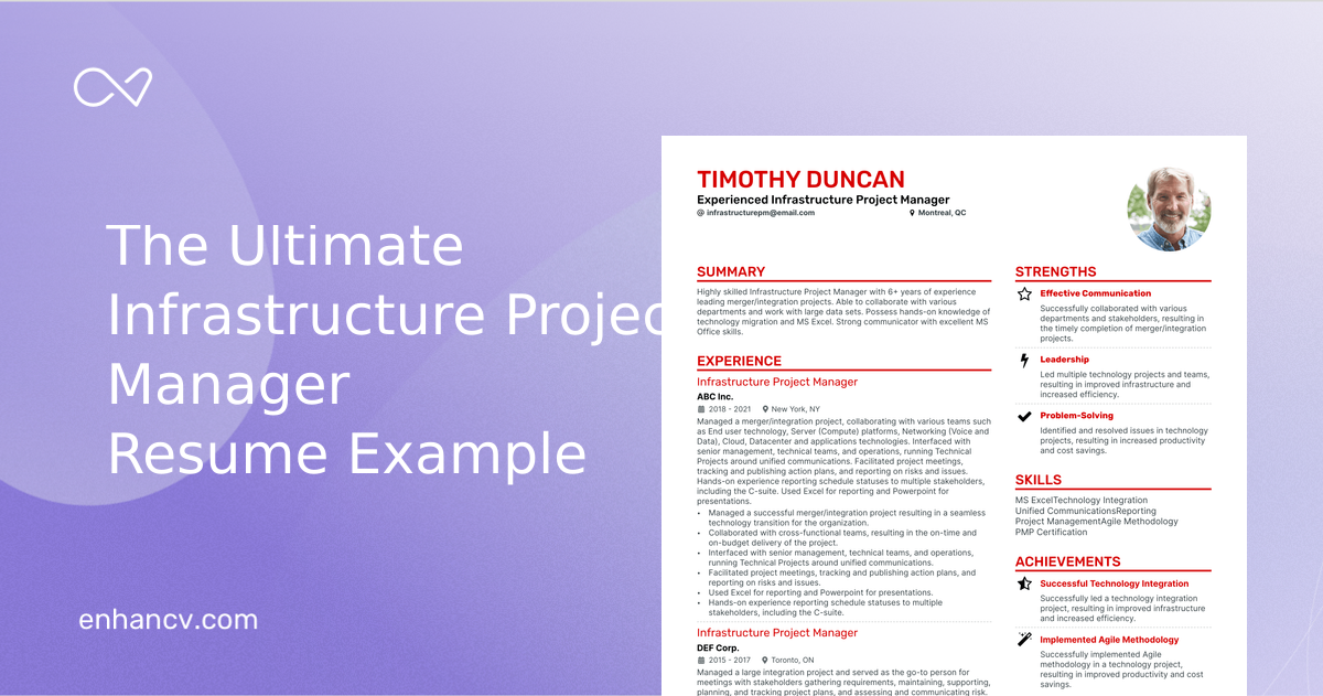 5 Infrastructure Project Manager Resume Examples & Guide for 2024