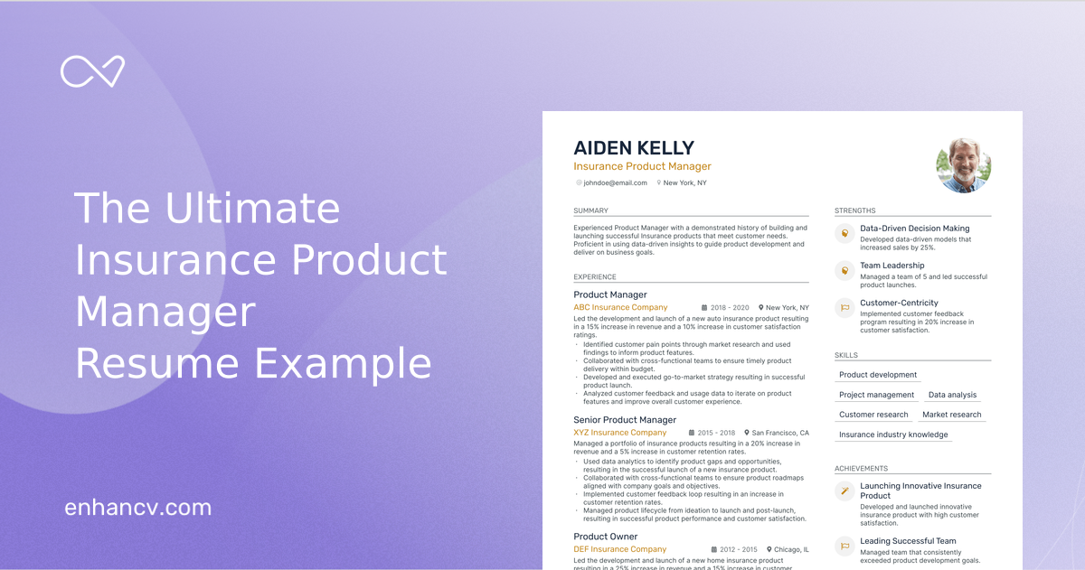 5 Insurance Product Manager Resume Examples & Guide for 2023
