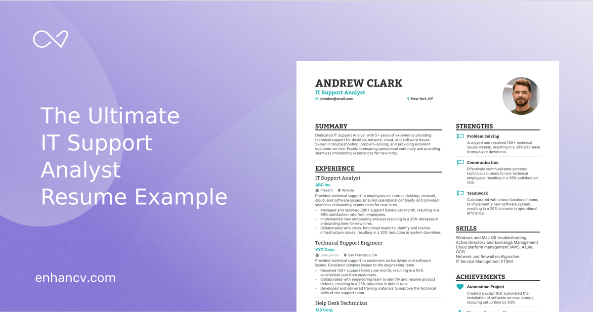 5 IT Support Analyst Resume Examples & Guide for 2023