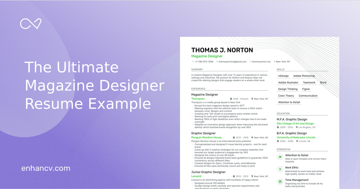 5 Magazine Designer Resume Examples & Guide for 2023