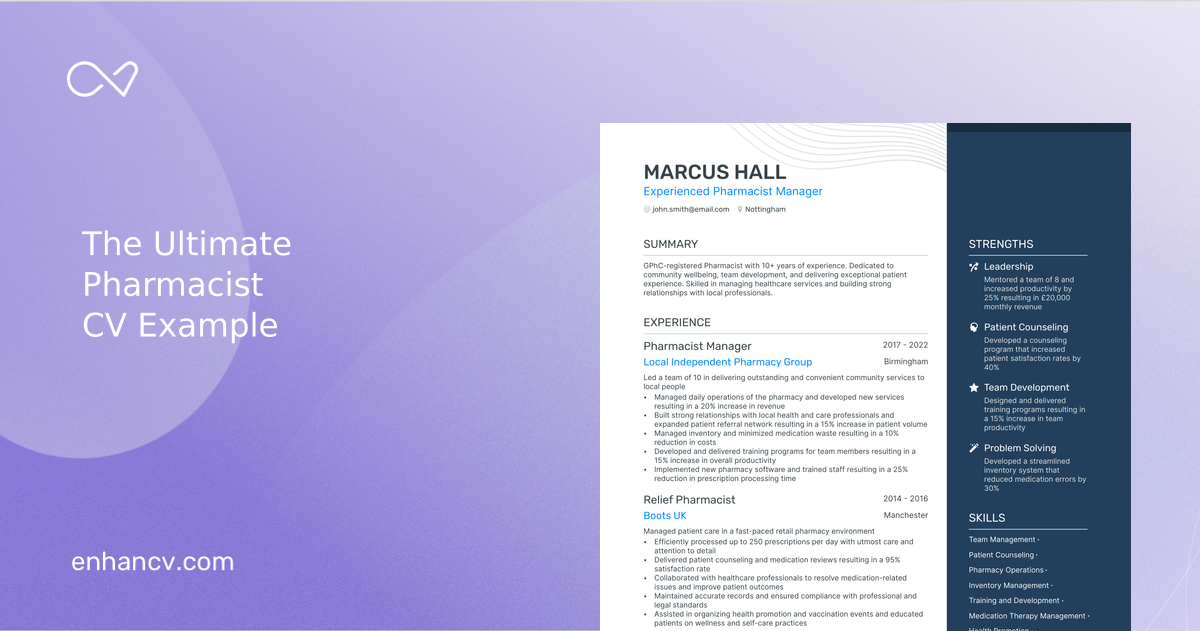 3 Pharmacist CV Examples for 2024