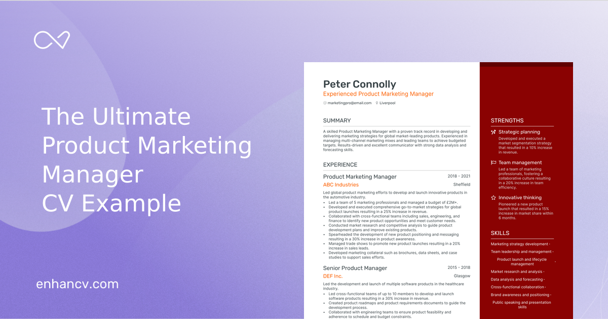 3 Product Marketing Manager CV Examples for 2024