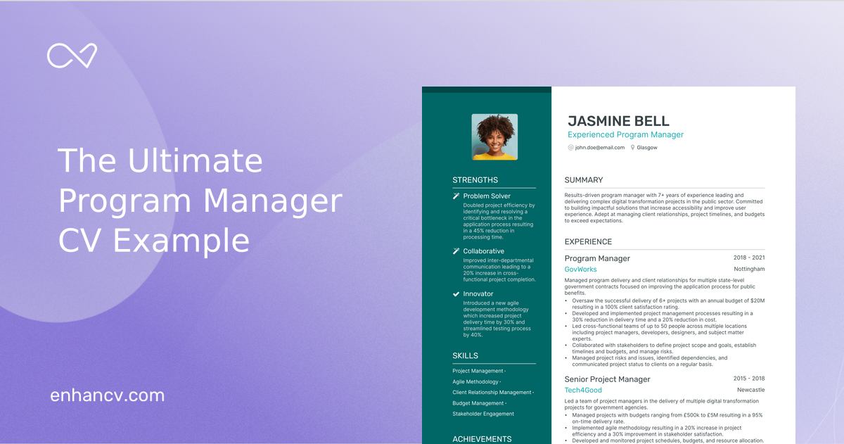 3 Program Manager CV Examples for 2023