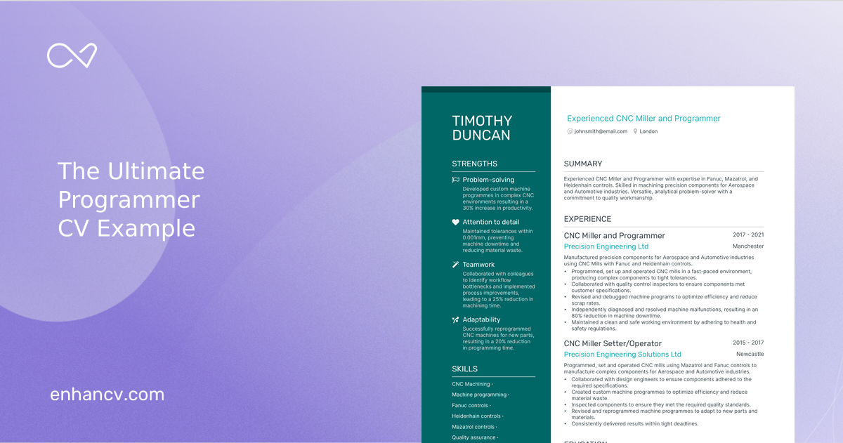 3 Programmer CV Examples for 2023