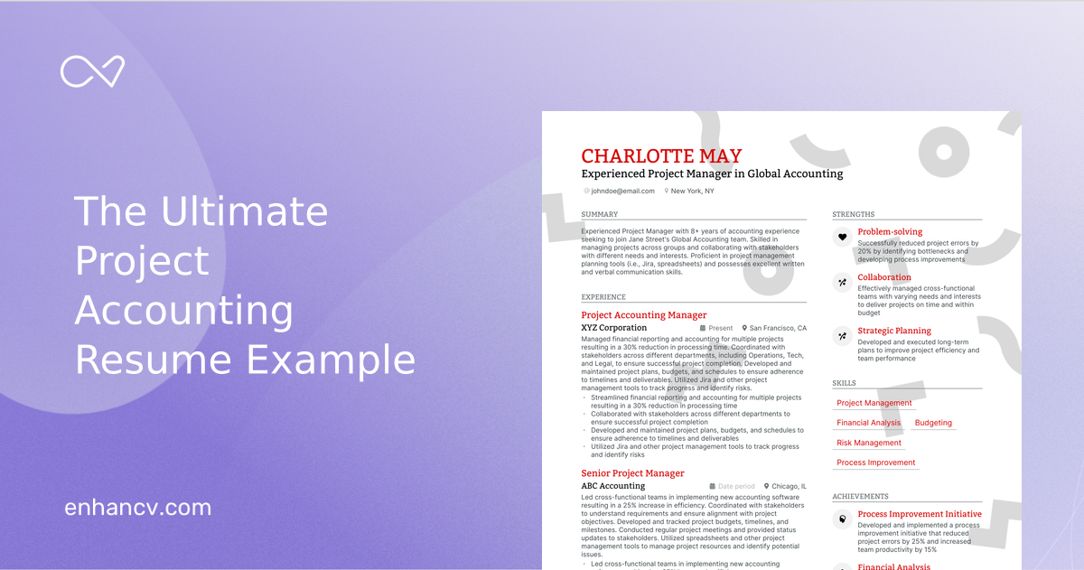 5 Project Accounting Resume Examples & Guide for 2023