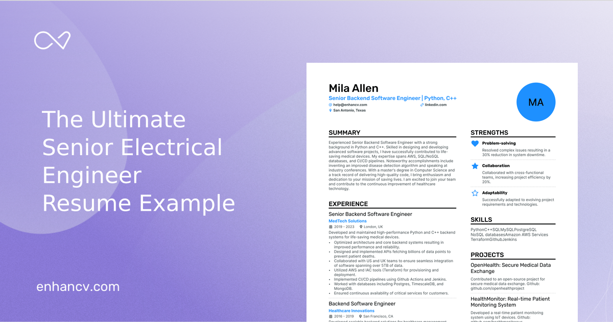 5 Senior Electrical Engineer Resume Examples & Guide for 2023