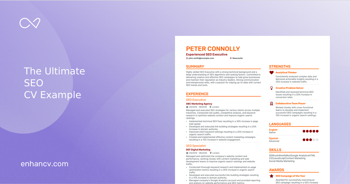 3 SEO CV Examples for 2024