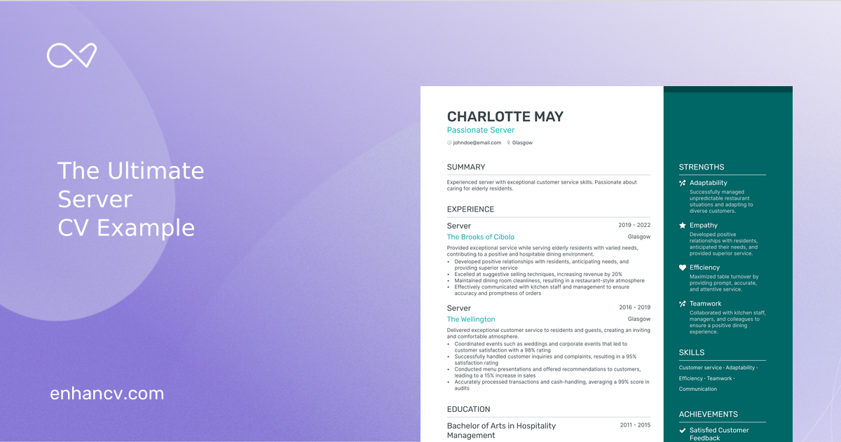 3 Server CV Examples for 2023