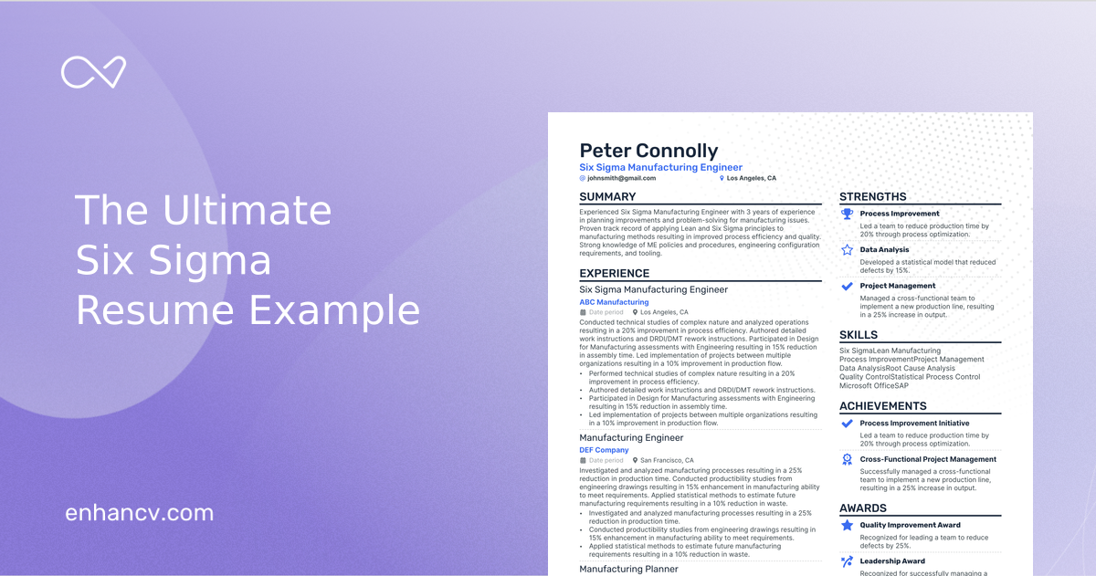 5 Six Sigma Resume Examples & Guide for 2023