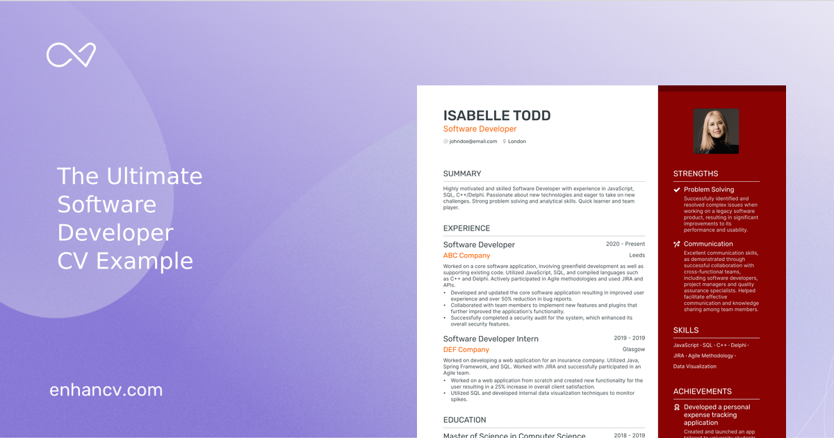 3 Software Developer CV Examples for 2023