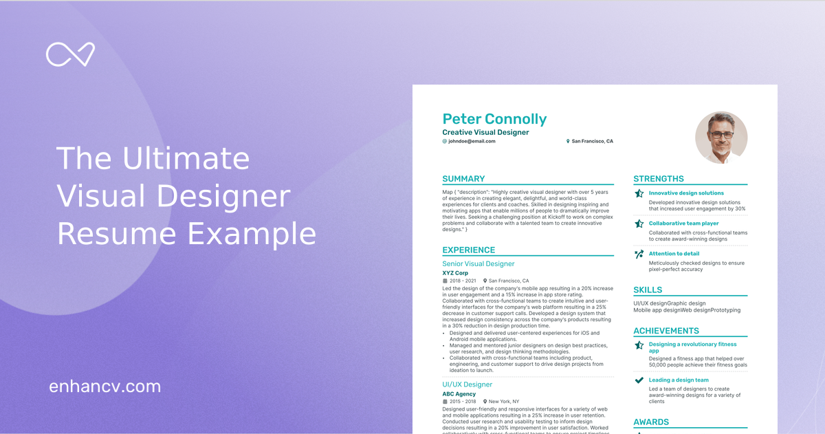 5 Visual Designer Resume Examples & Guide for 2023