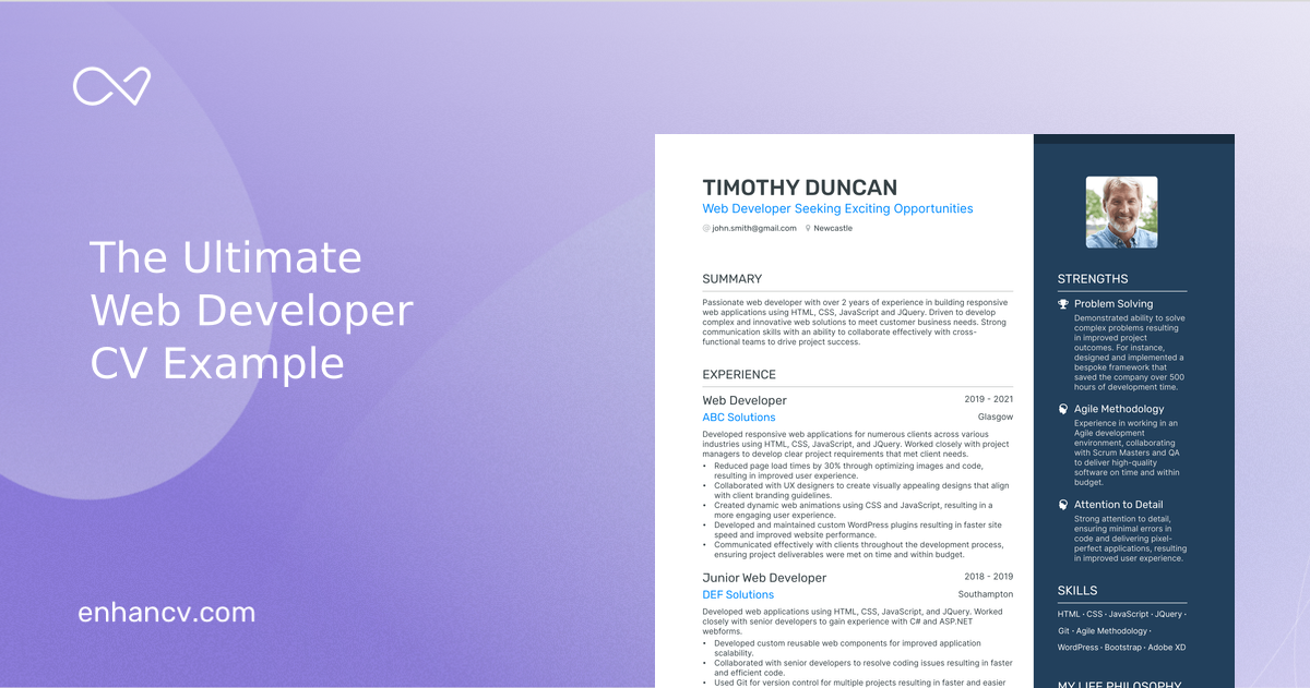 3 Web Developer CV Examples for 2023