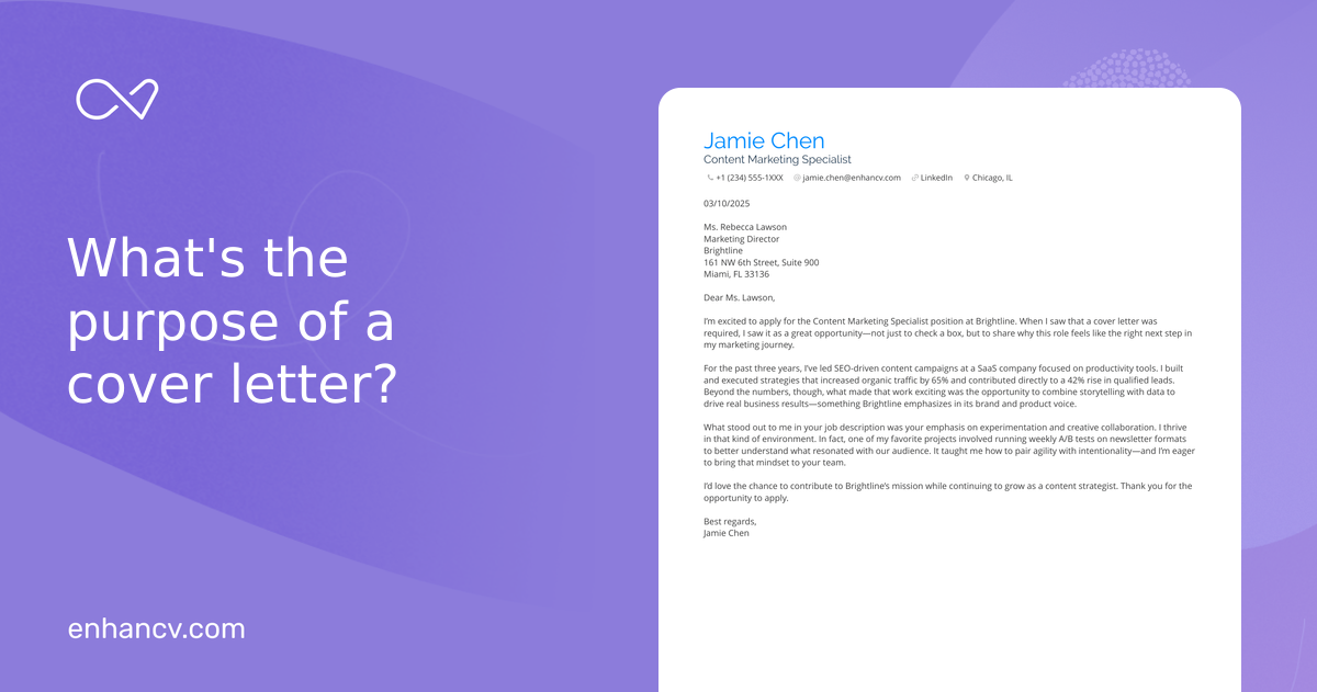 What's the Purpose of a Cover Letter?