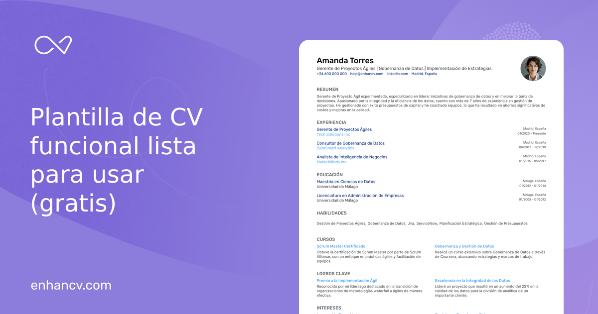 CV Funcional: Plantillas y Ejemplos Gratis