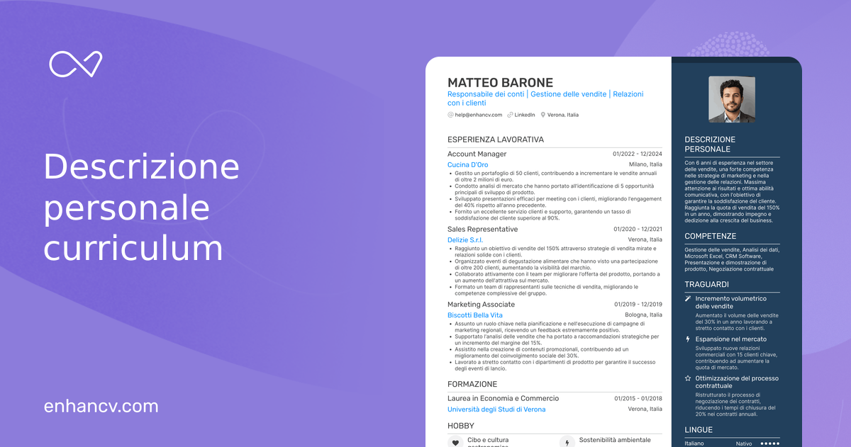 Descrizione Personale Curriculum: Cattura l'Attenzione