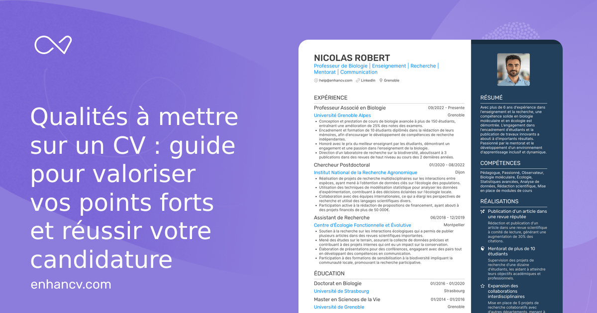 Qualités à Mettre Sur Un CV En 2026 : Exemples Et Conseils
