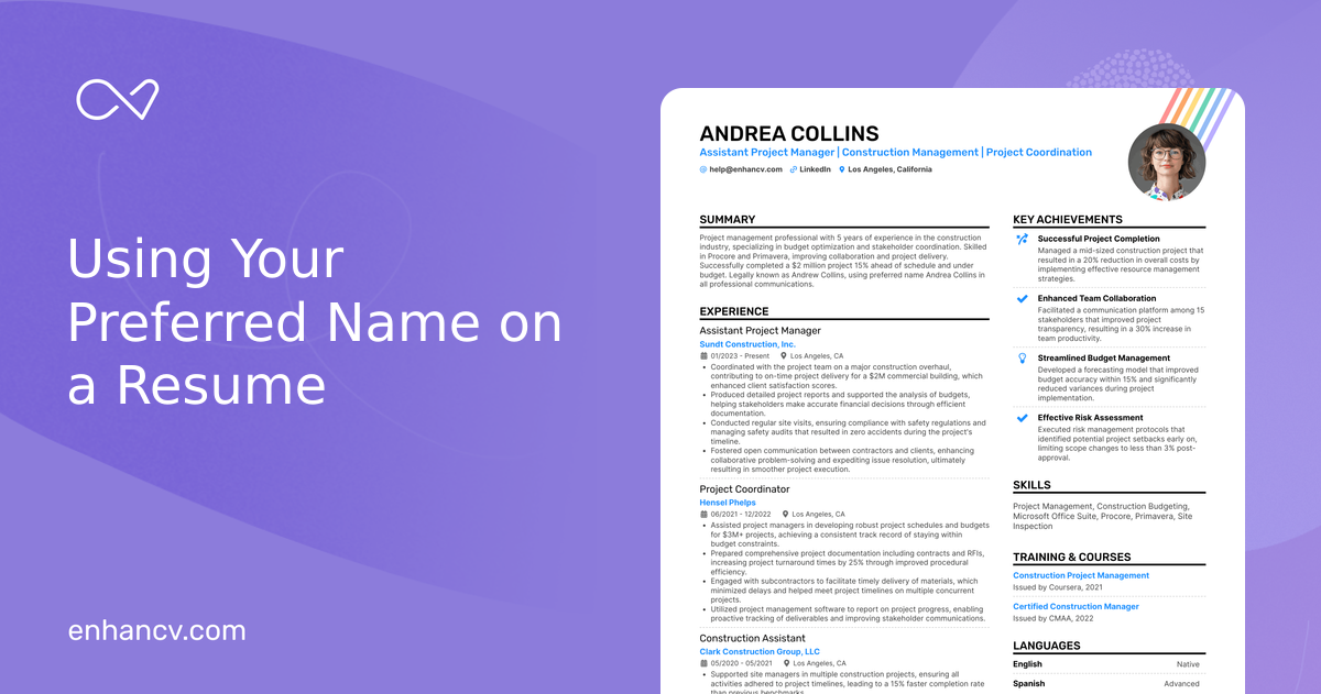 How to Use Your Preferred Name on a Resume (with Examples)