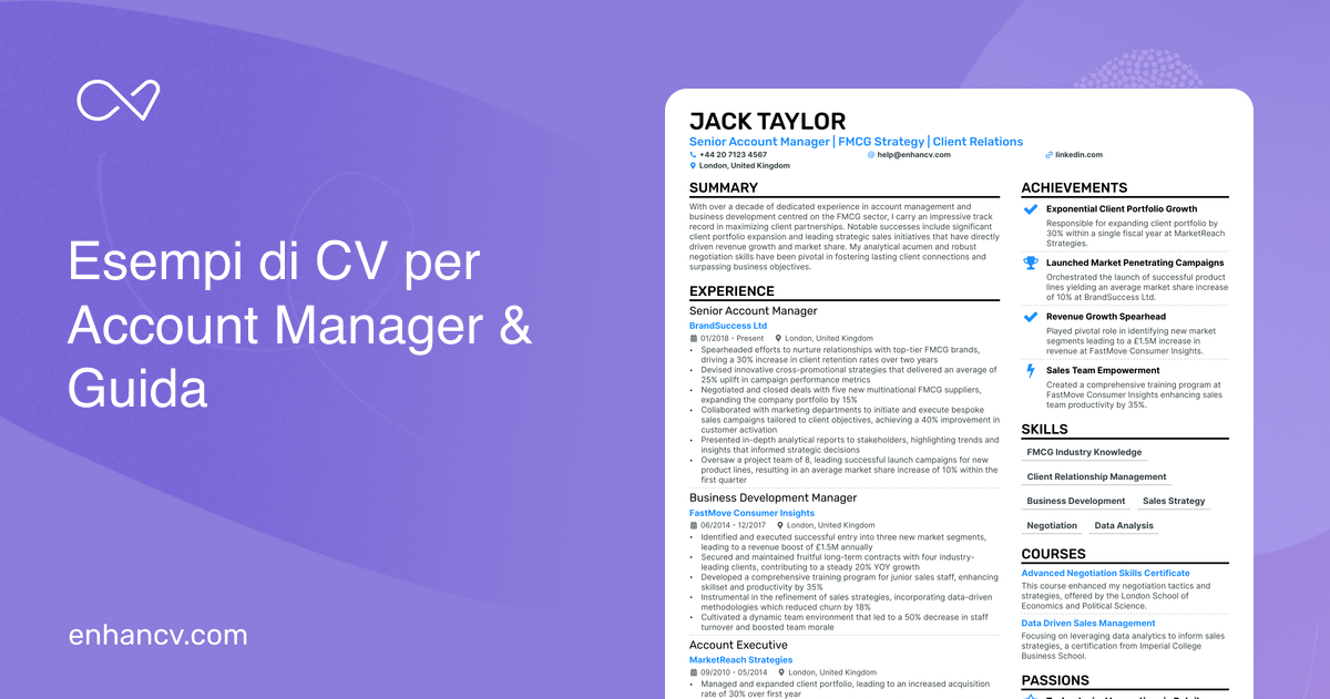 Account Manager CV Examples & Guide for 2025