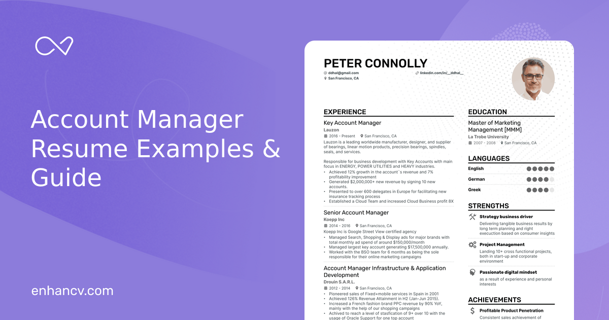 21 Account Manager Resume Examples & Guide for 2024