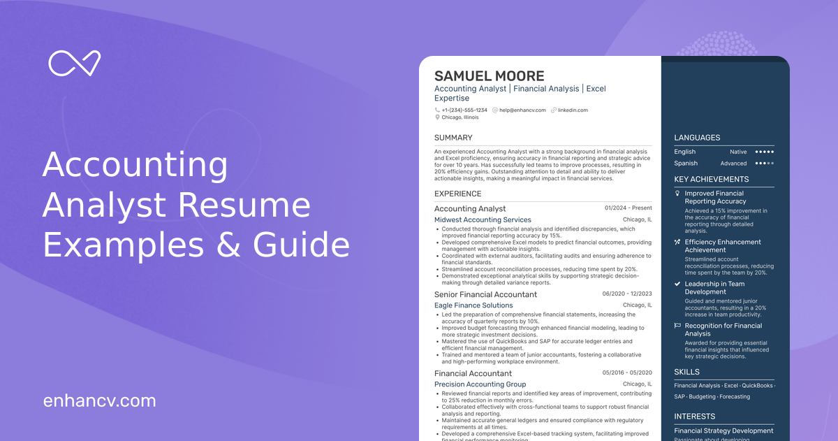 21 Accounting Analyst Resume Examples & Guide for 2026