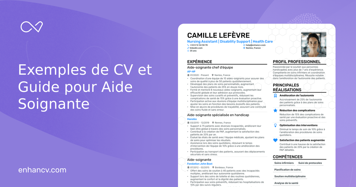 CV Aide Soignante : Exemples et Modèles Gratuits