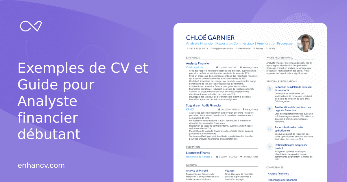 Exemple de CV de Analyste financier débutant qui a Obtenu un Emploi et ...