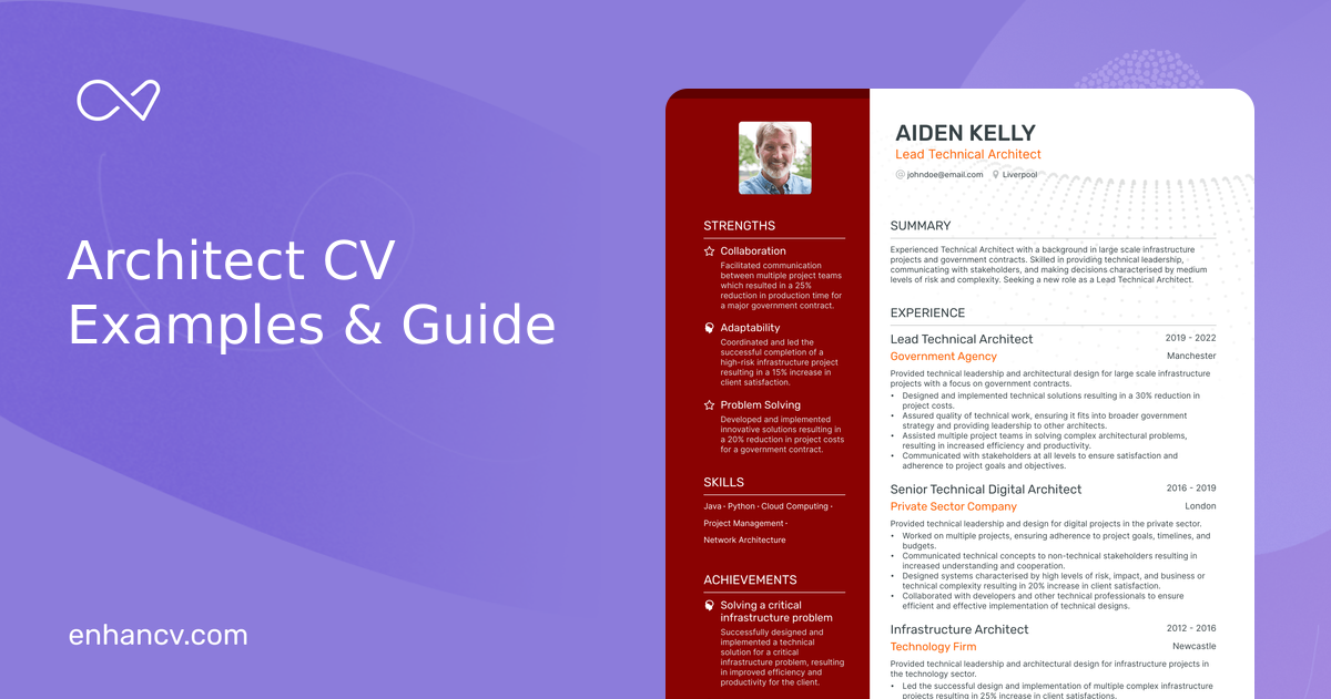 3 Architect CV Examples for 2024