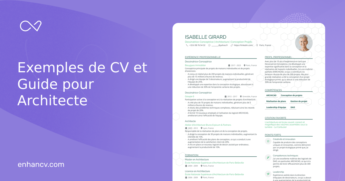 3 exemples de CV d'architecte pour 2024
