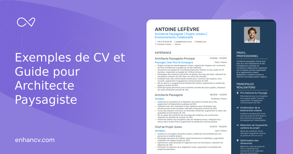 Exemple de CV de Architecte Paysagiste qui a Obtenu un Emploi et Conseils pour 2026