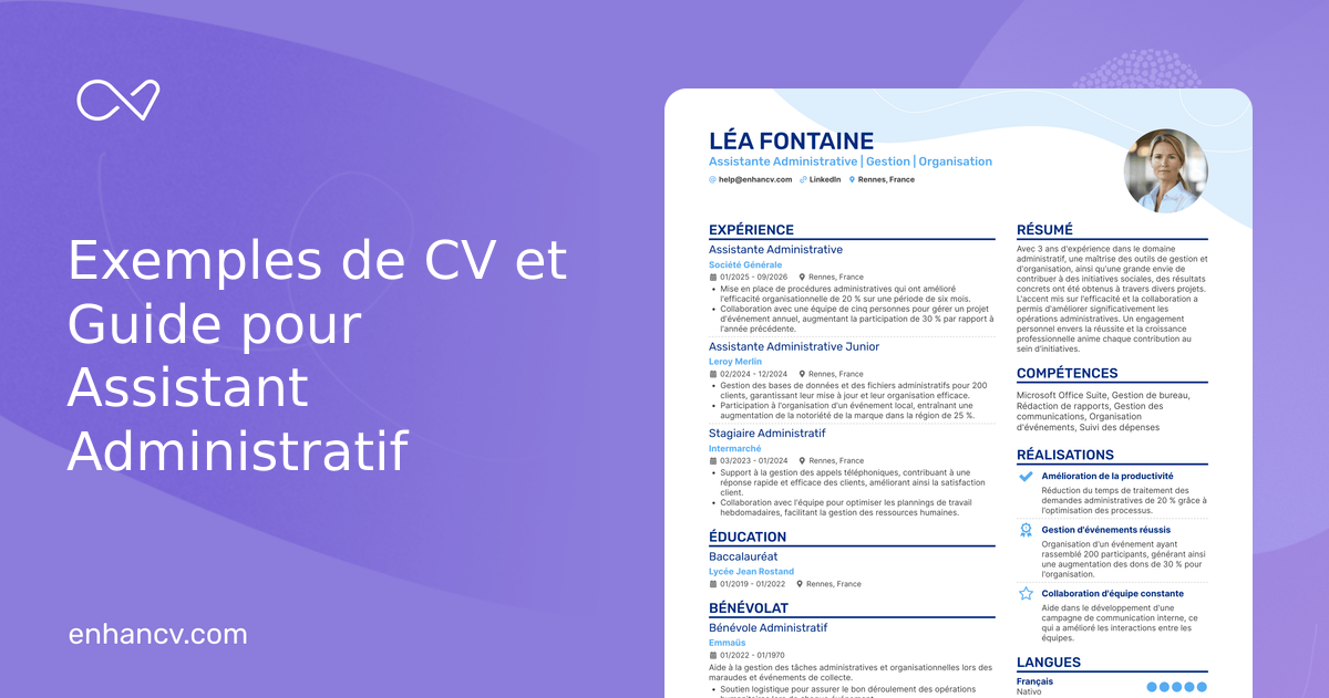 CV Assistant Administratif : Modèles et Exemples 2026