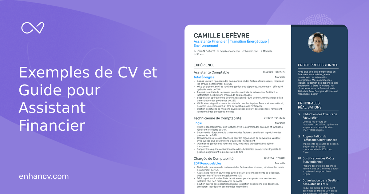 Exemple de CV de Assistant Financier qui a Obtenu un Emploi et Conseils ...