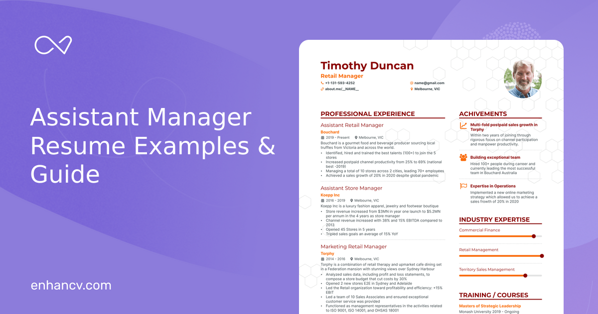 9 Assistant Manager Resume Examples & Guide for 2024