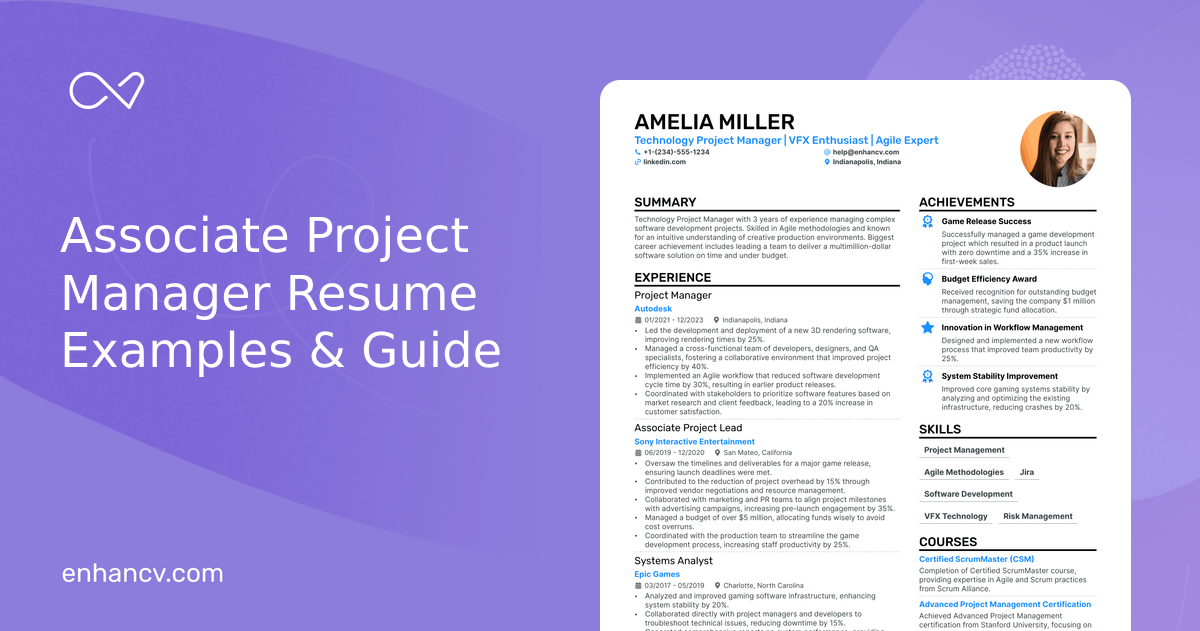 10 Associate Project Manager Resume Examples & Guide for 2024