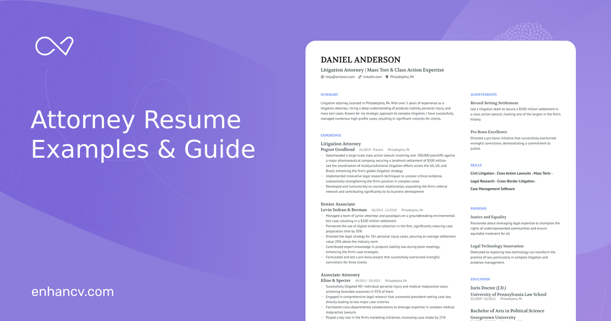 11 Attorney Resume Examples & Guide for 2024