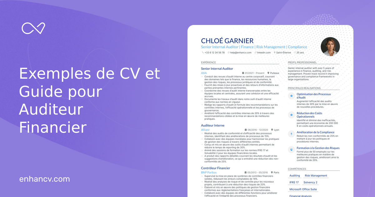 Exemple de CV de Auditeur Financier qui a Obtenu un Emploi et Conseils ...