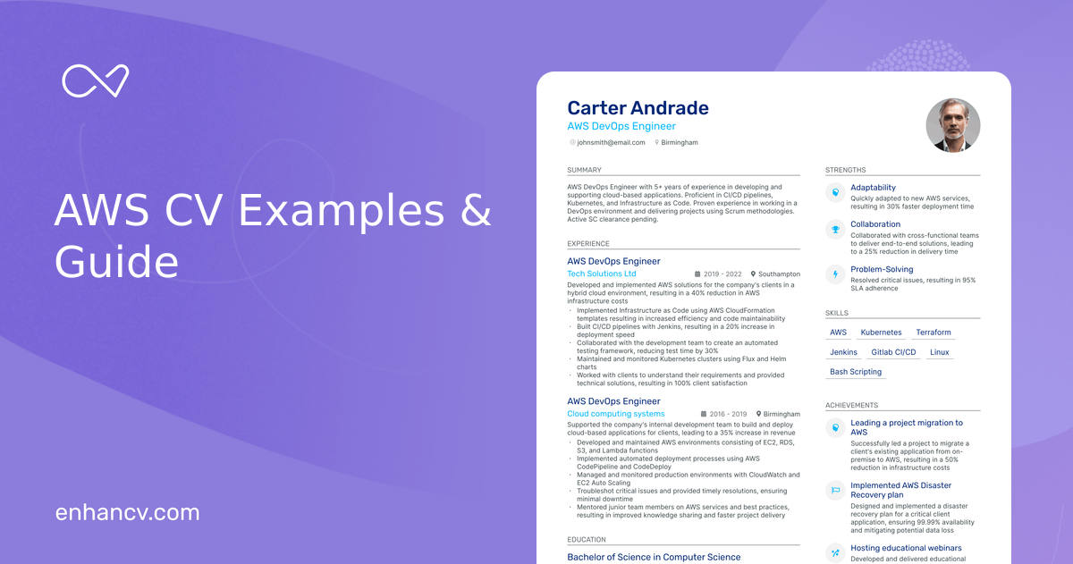 3 AWS CV Examples for 2024