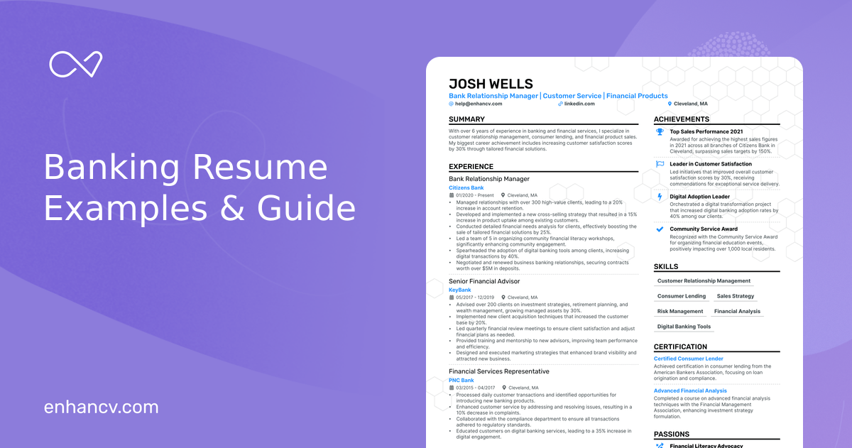22 Banking Resume Examples & Guide for 2026
