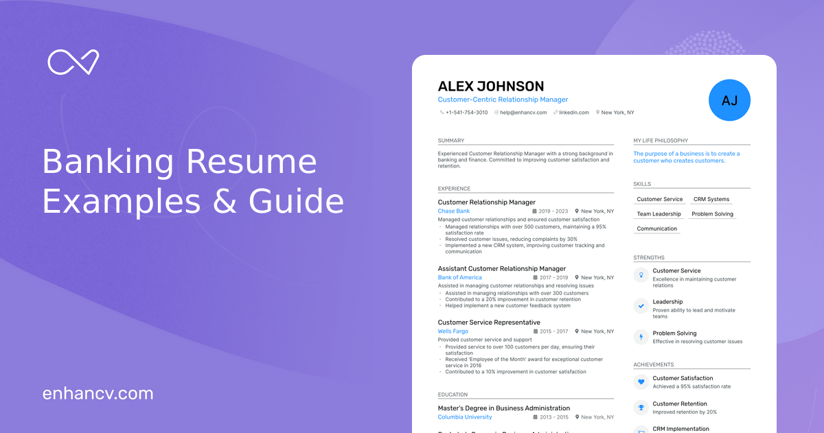 6 Banking Resume Examples & Guide for 2024