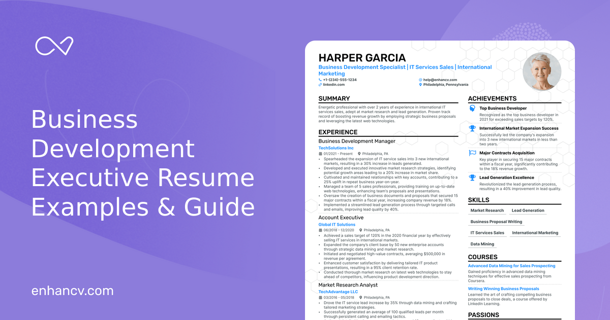 5 Business Development Executive Resume Examples & Guide for 2024