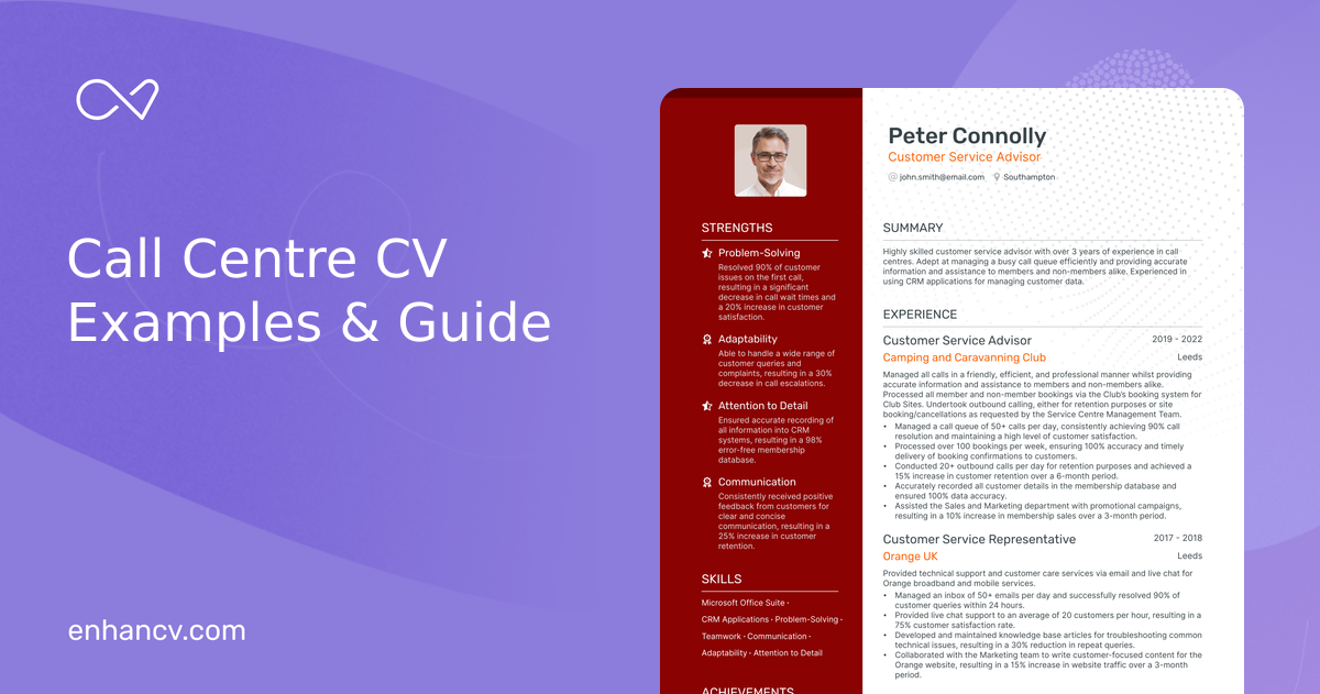 3 Call Centre CV Examples for 2024