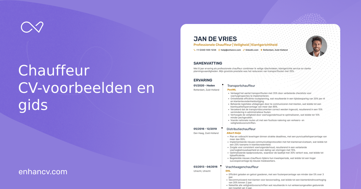 11 CV-voorbeelden voor Chauffeur