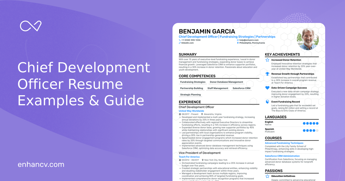 9 Chief Development Officer Resume Examples - 2026