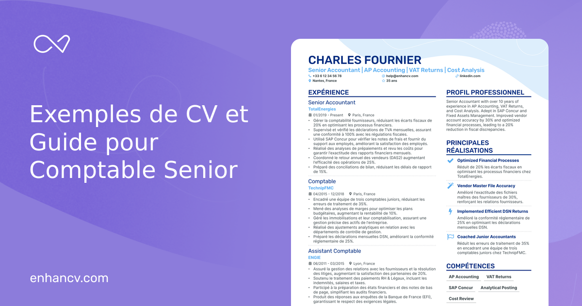 Exemple de CV de Comptable Senior qui a Obtenu un Emploi et Conseils ...