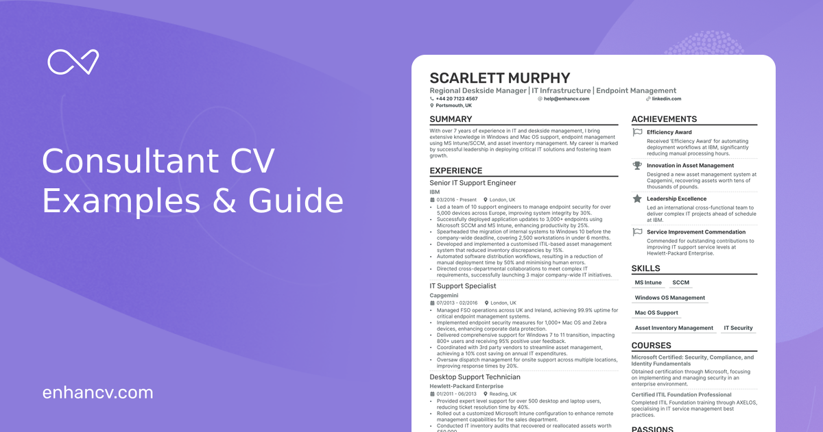 Consultant CV Examples & Guide for 2026