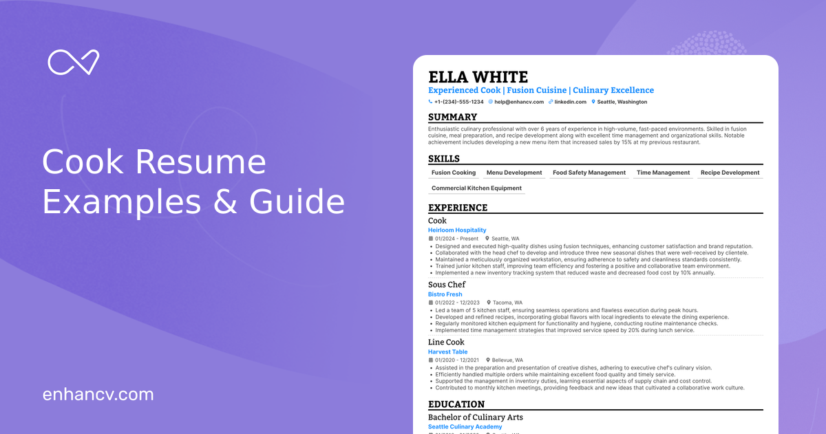 24 Cook Resume Examples That Got Jobs for 2025