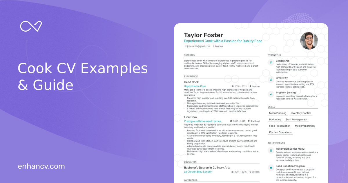 3 Cook CV Examples for 2024