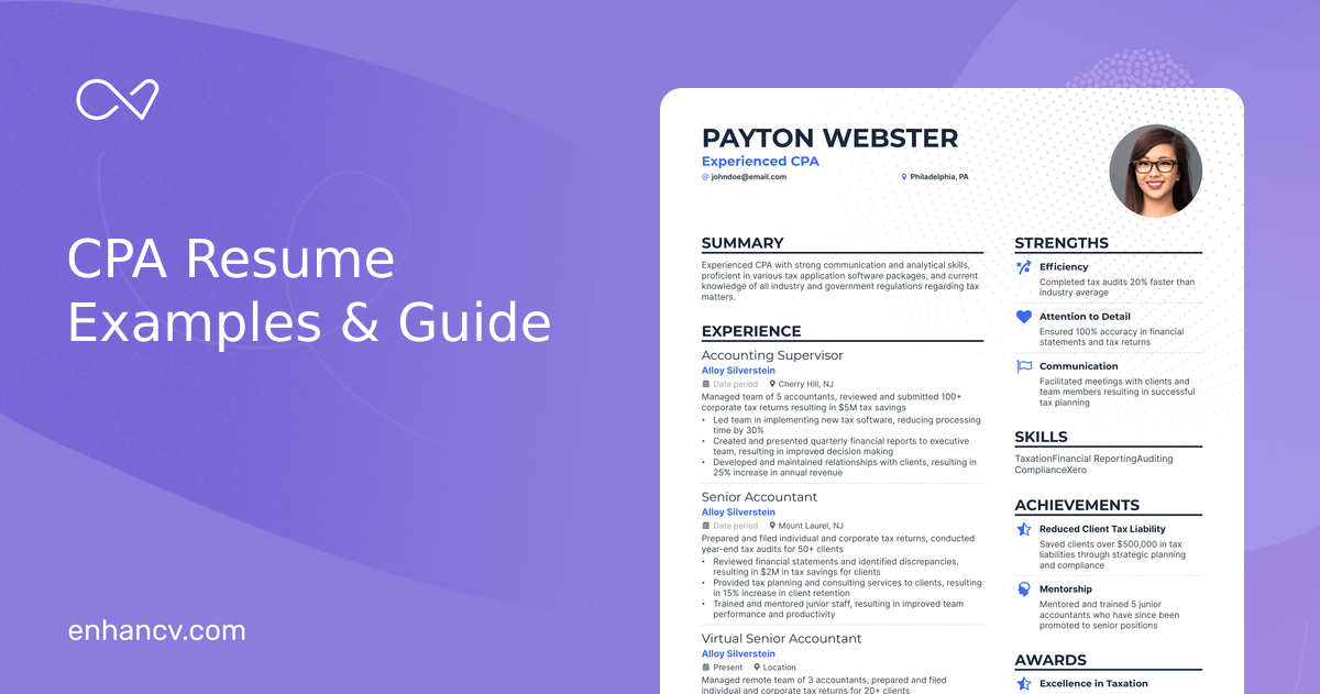 5 CPA Resume Examples & Guide for 2024