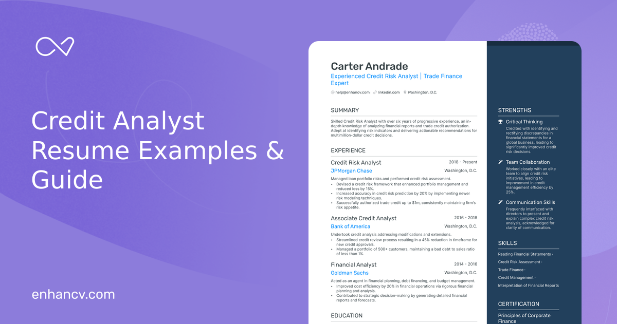 10 Credit Analyst Resume Examples & Guide for 2024