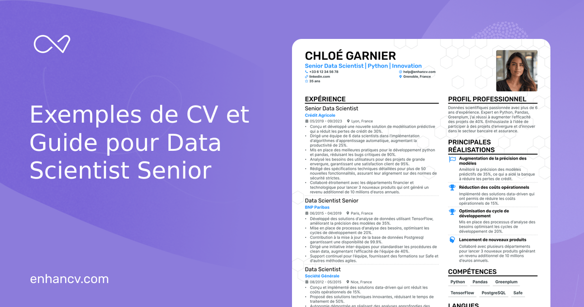 Exemple de CV de Data Scientist Senior qui a Obtenu un Emploi et ...
