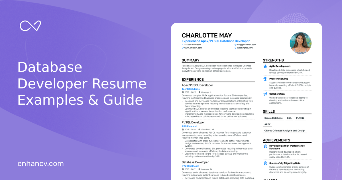 10 Database Developer Resume Examples & Guide for 2024